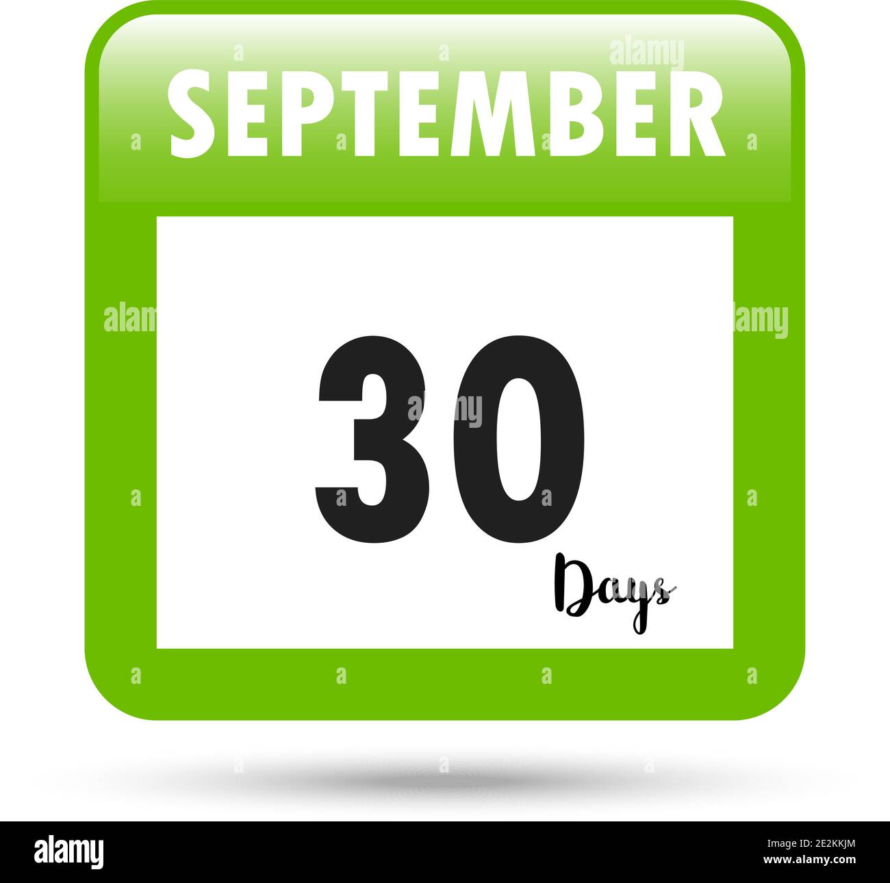Calendar icon. Vector illustration. 30 days in September Stock Vector ...