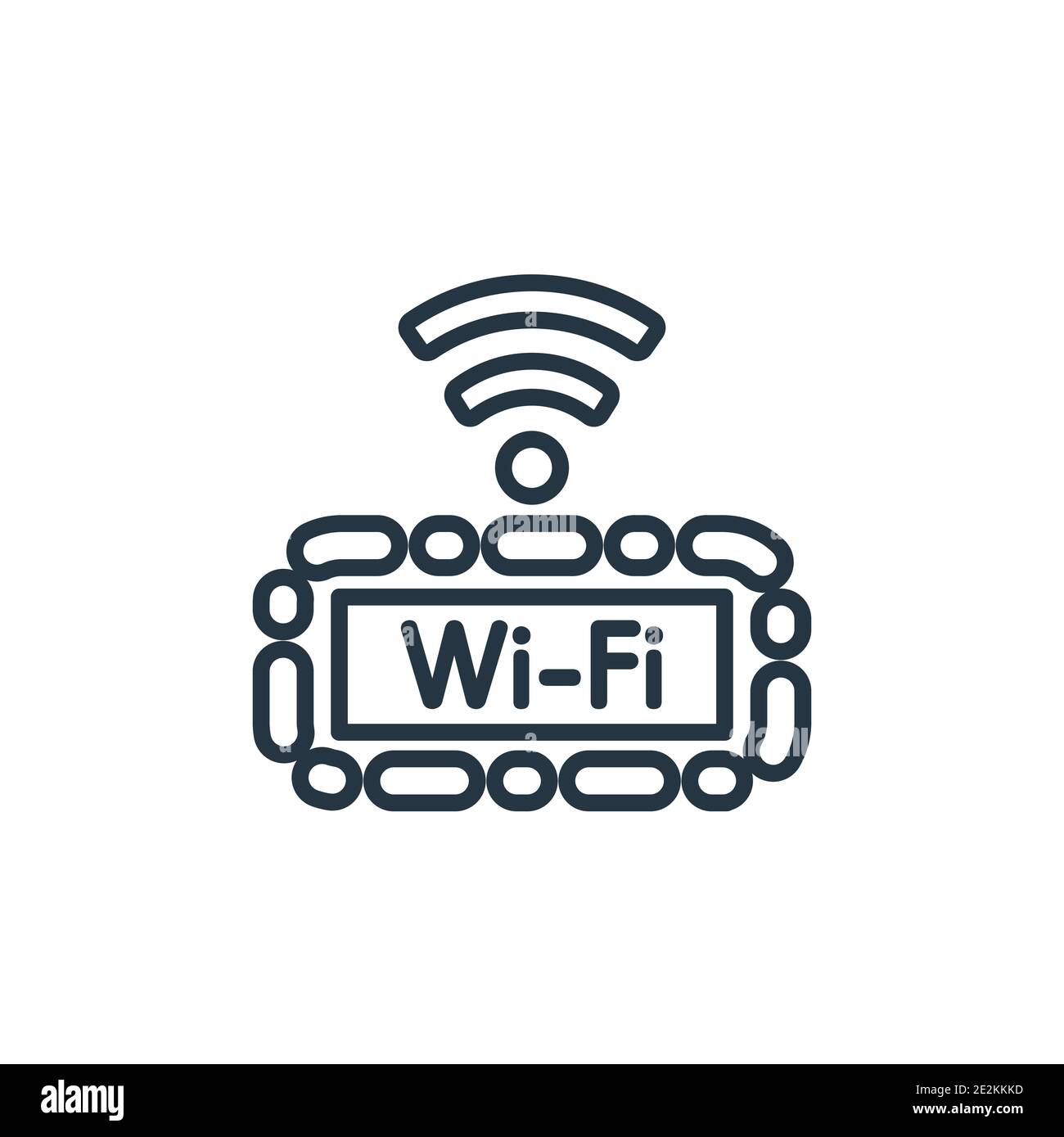 Wireless internet outline vector icon. Thin line black wireless ...