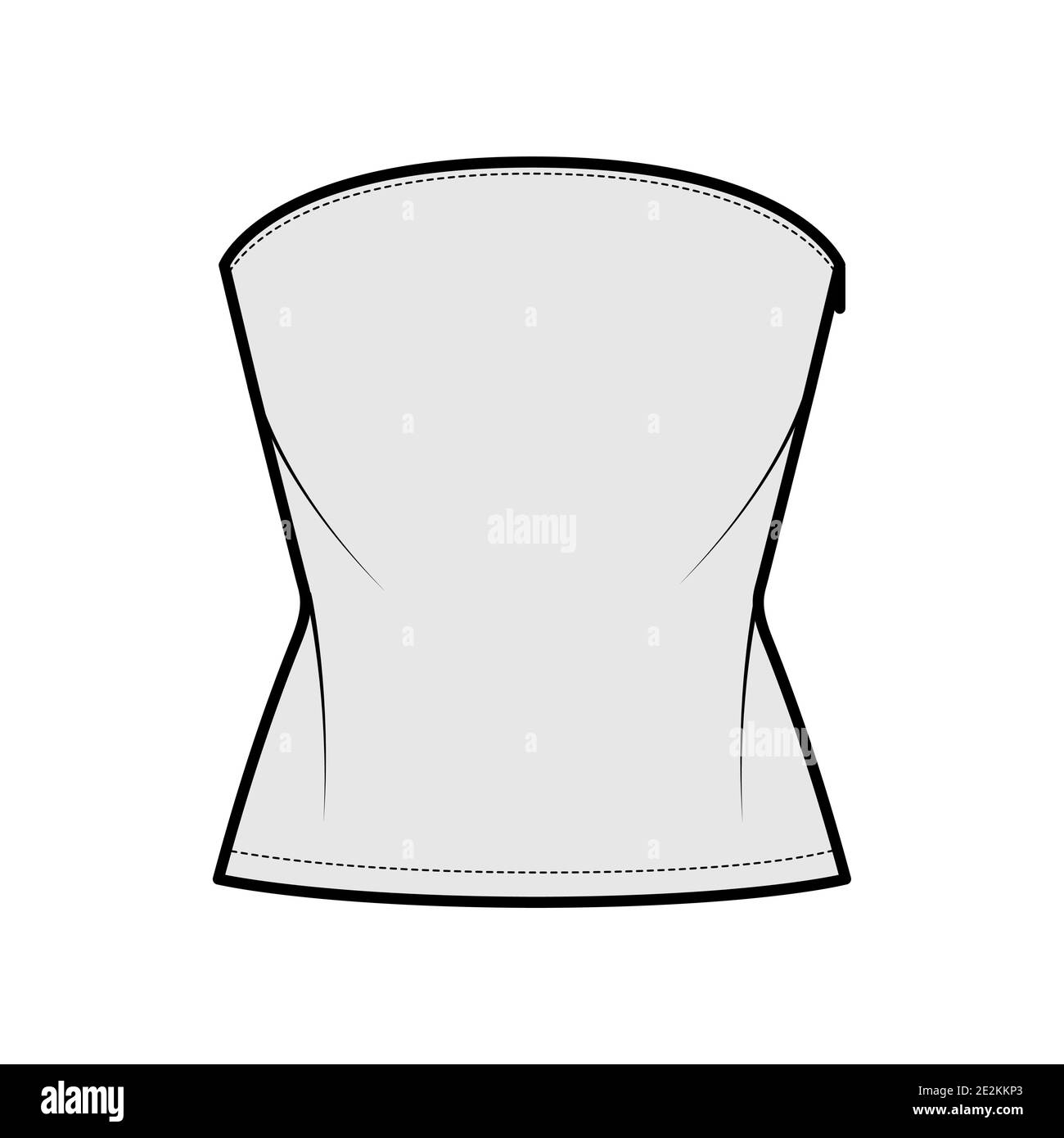 Strapless crop top Stock Vector Images - Alamy
