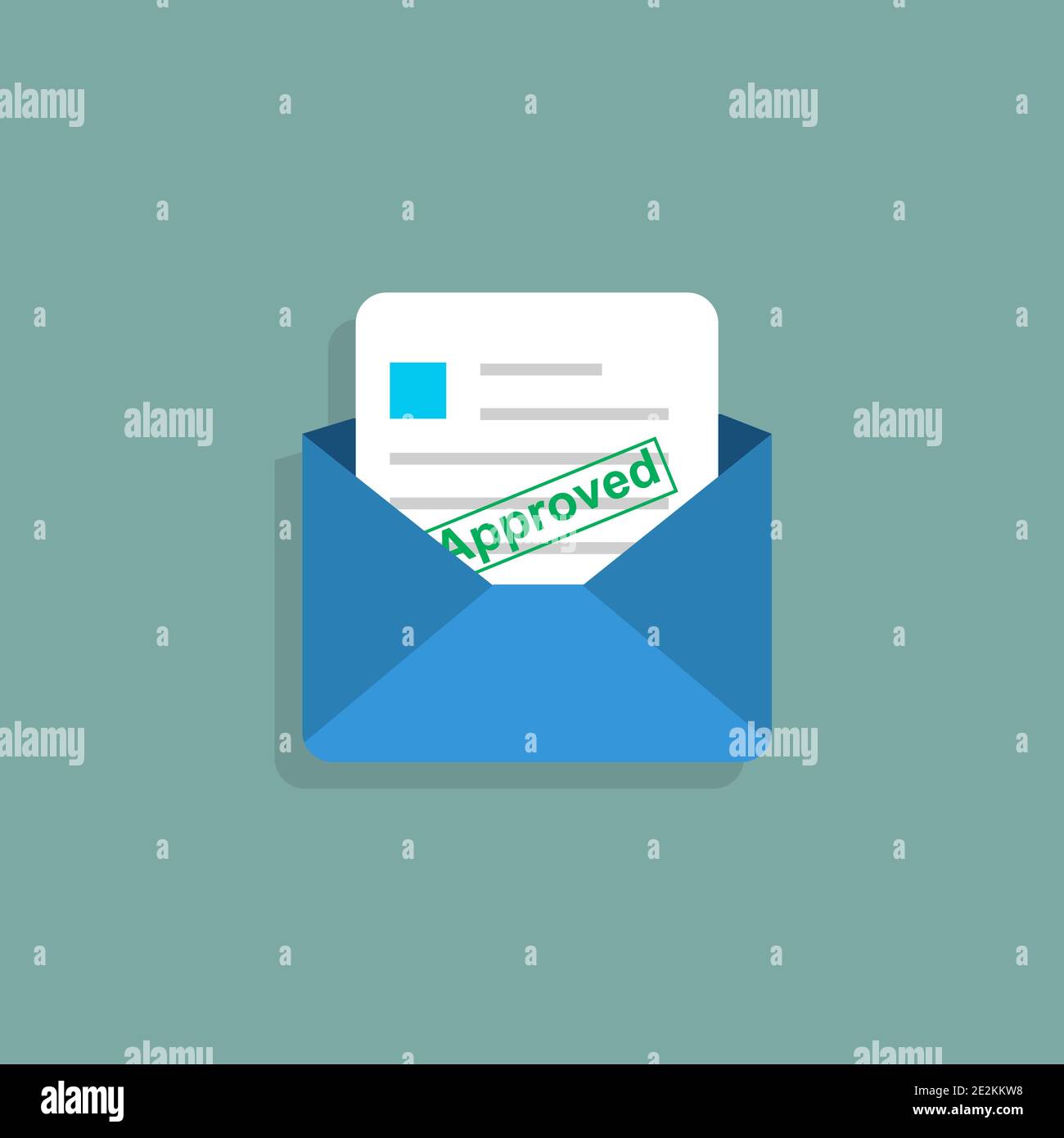 Envelope with letter Approved. Approved letter. Flat style. Eps10 Stock ...