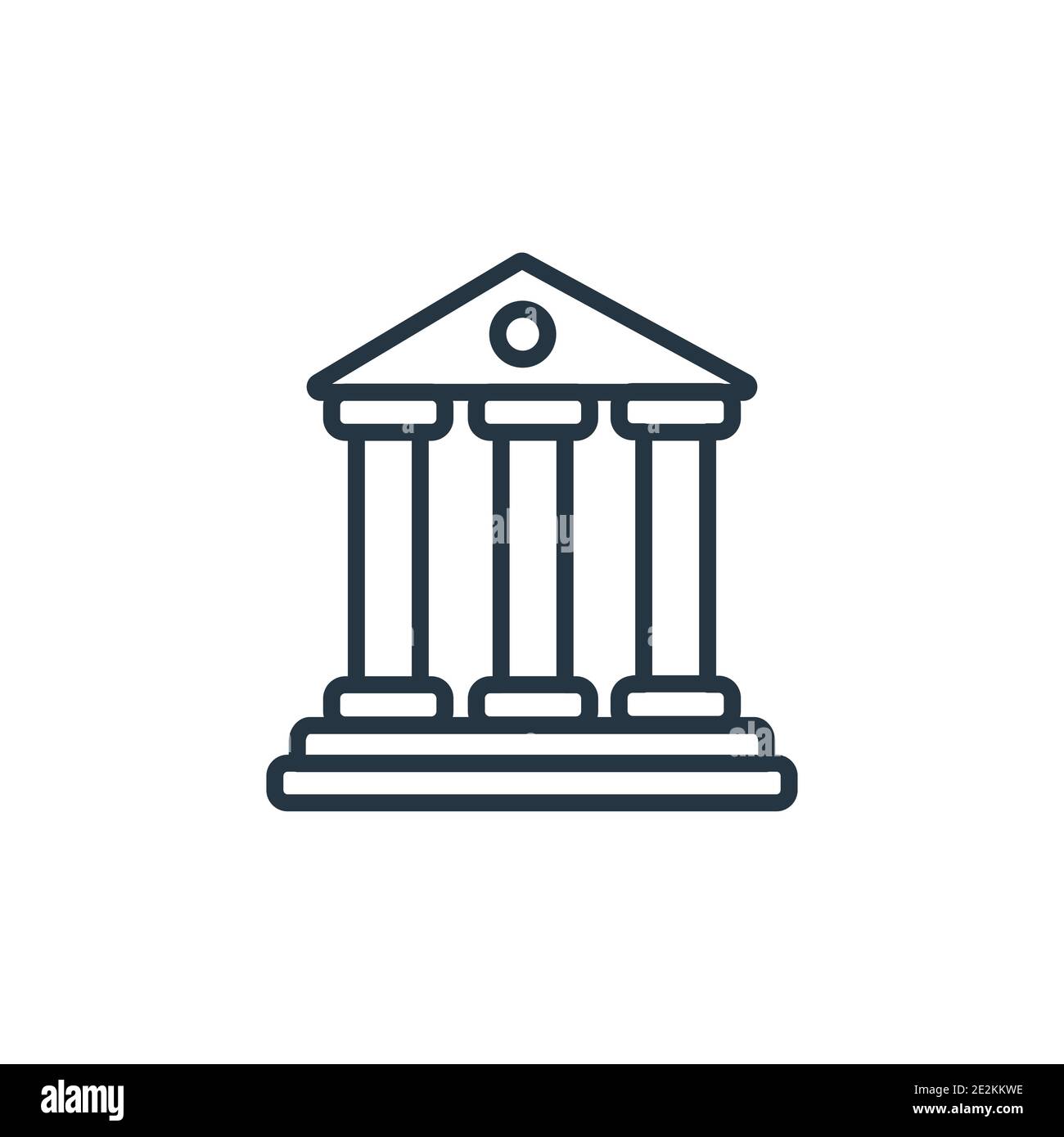 University outline vector icon. Thin line black university icon, flat ...
