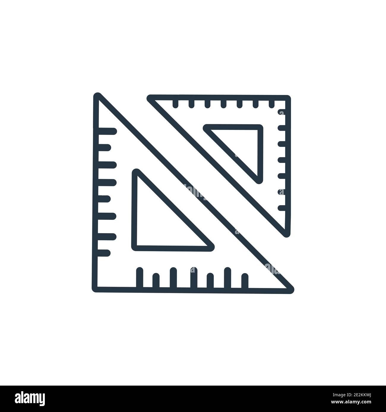 Set square school tool outline vector icon. Thin line black set square ...