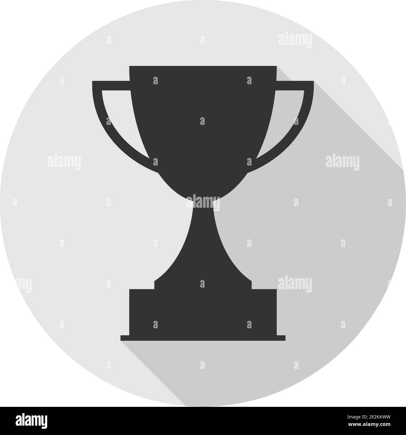 Trophy cup in circle. Simple winner symbol. Black illustration isolated ...