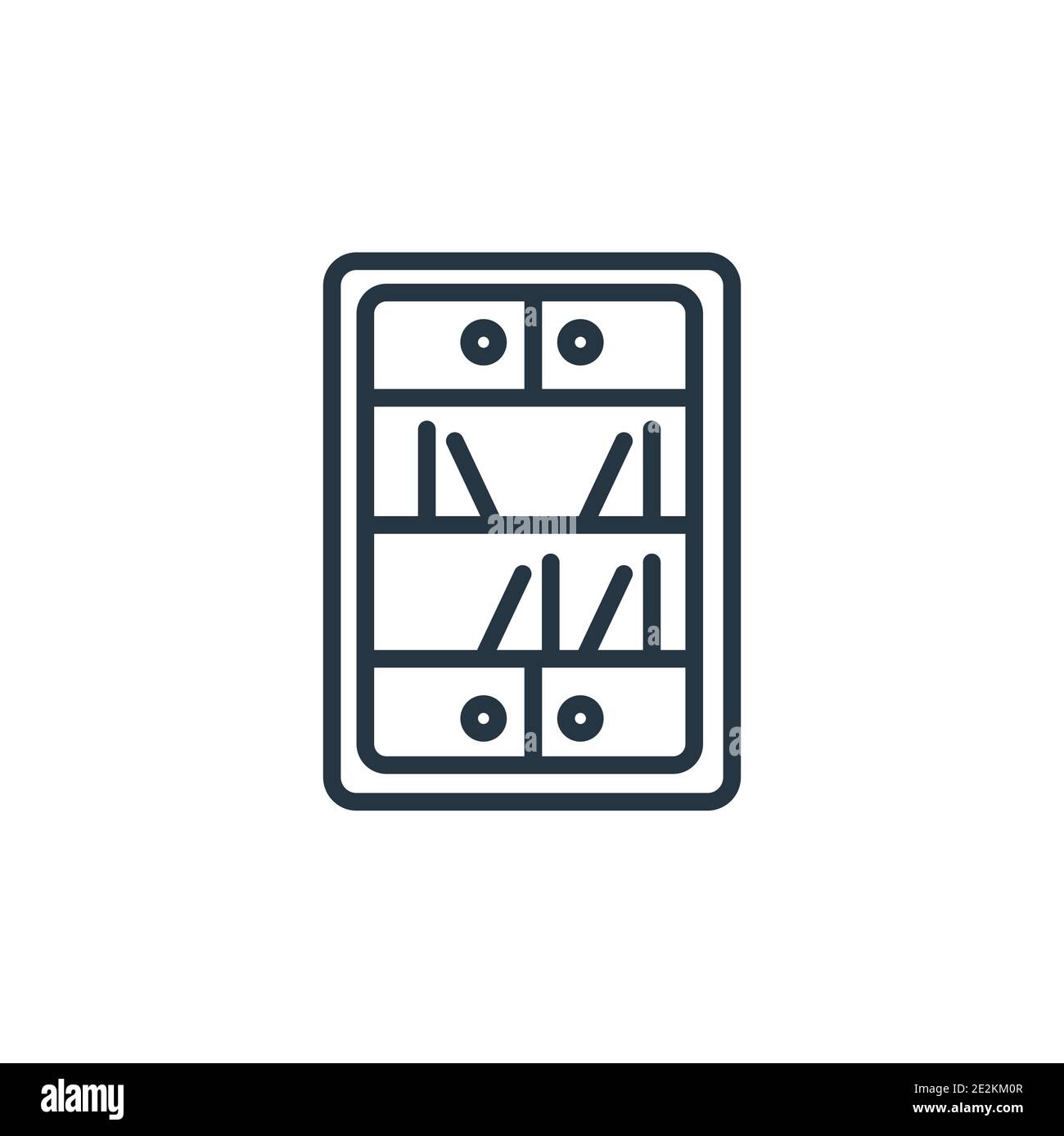 Shelf outline vector icon. Thin line black shelf icon, flat vector ...