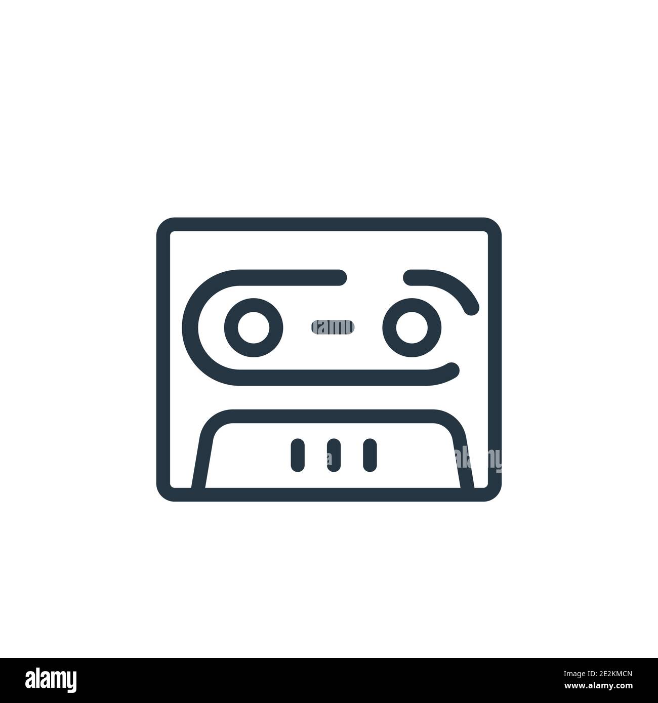 Music tape outline vector icon. Thin line black music tape icon, flat ...
