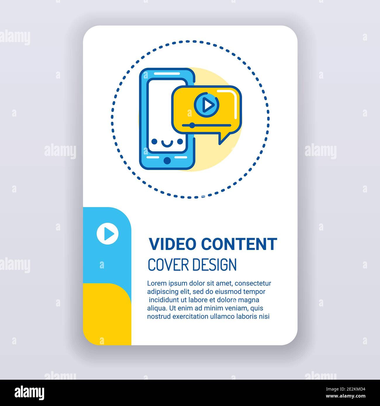 Video content brochure template. Promotion service cover design. Print ...