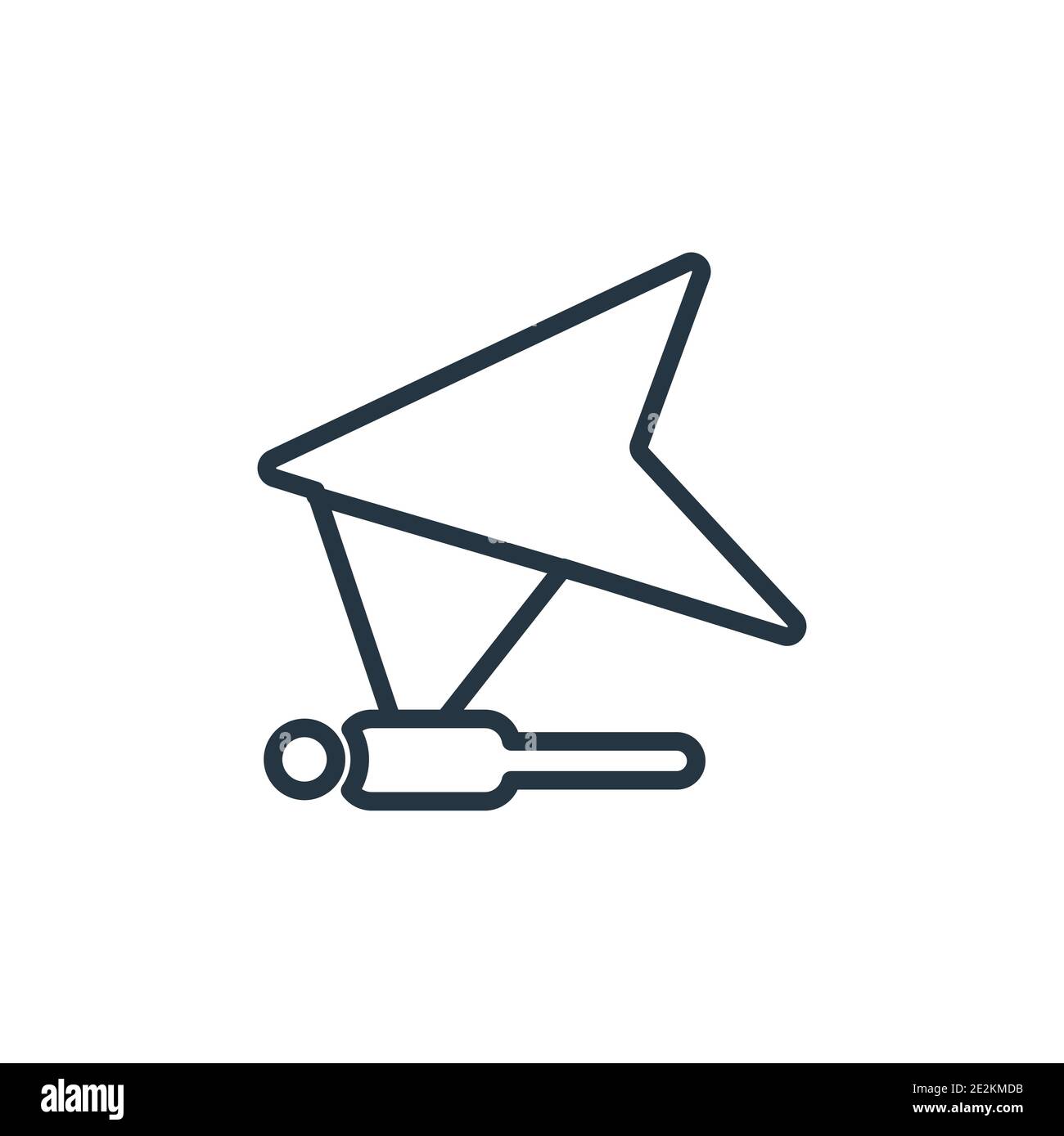 Hang glider outline vector icon. Thin line black hang glider icon, flat ...