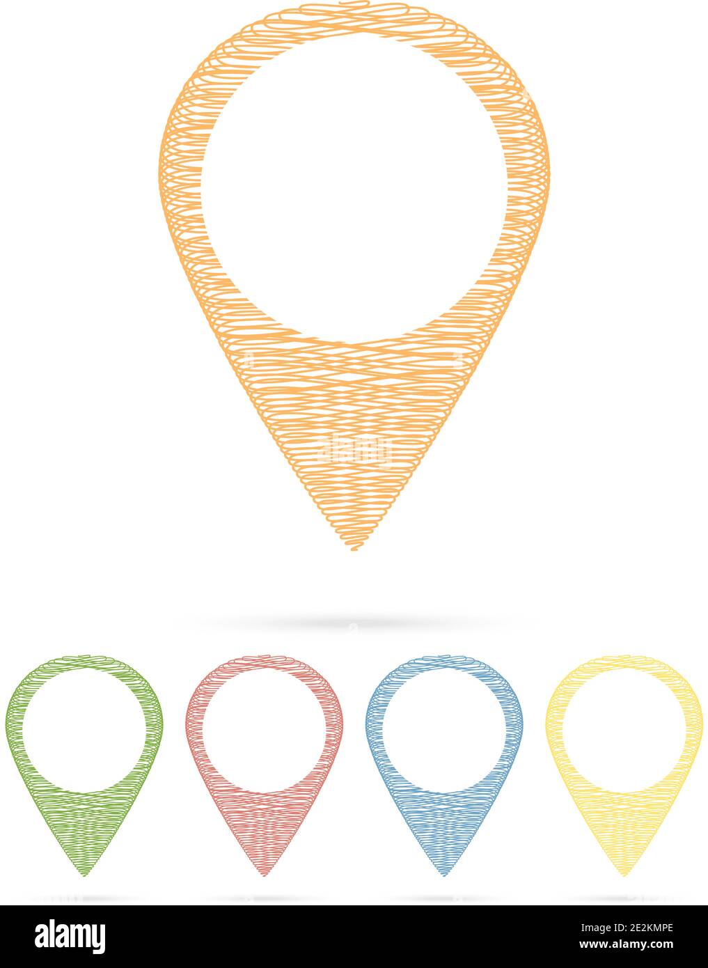 Map pin, flat design style, marker painted hand, modern icon, marker ...