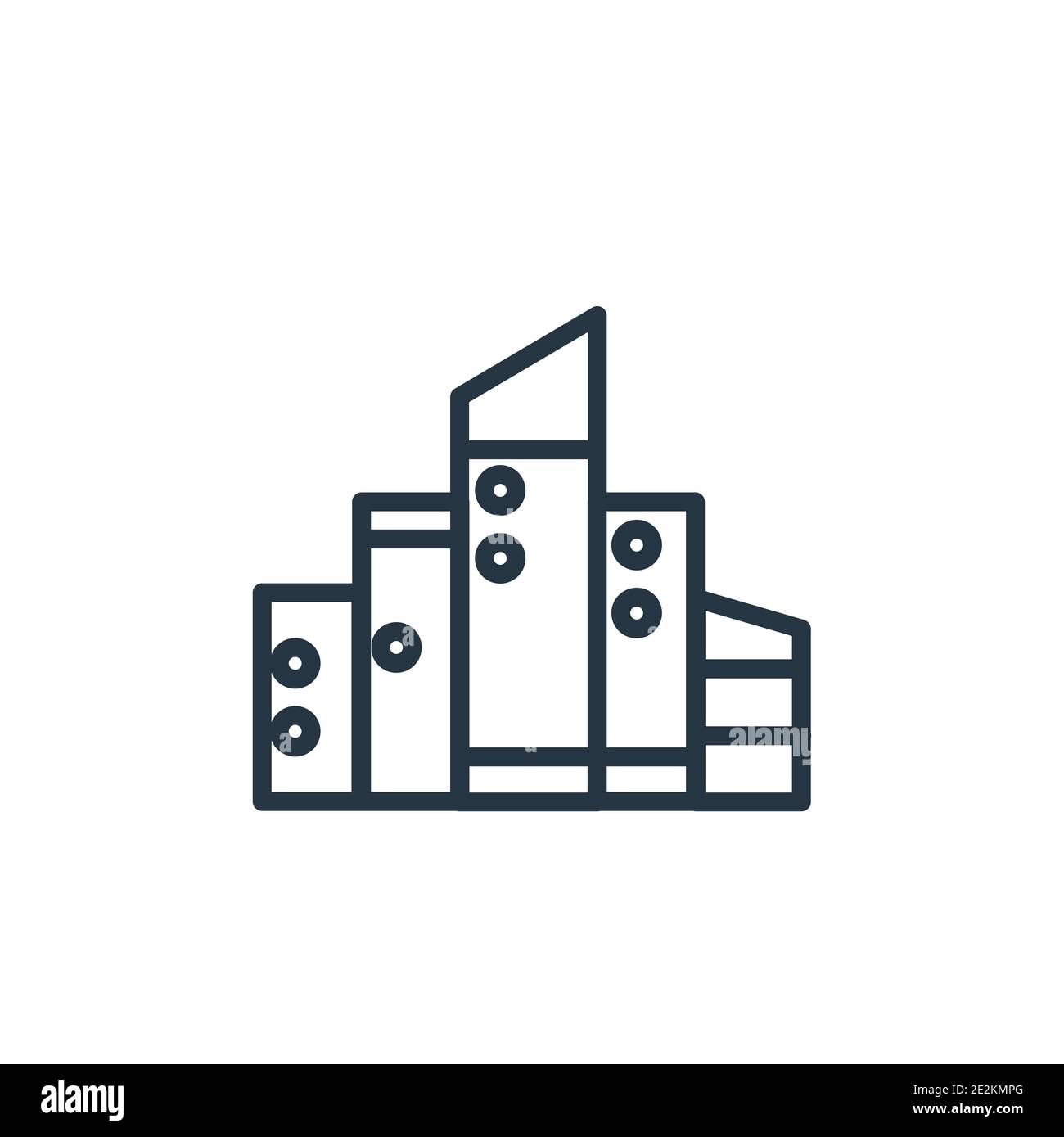 Cityscape outline vector icon. Thin line black cityscape icon, flat ...