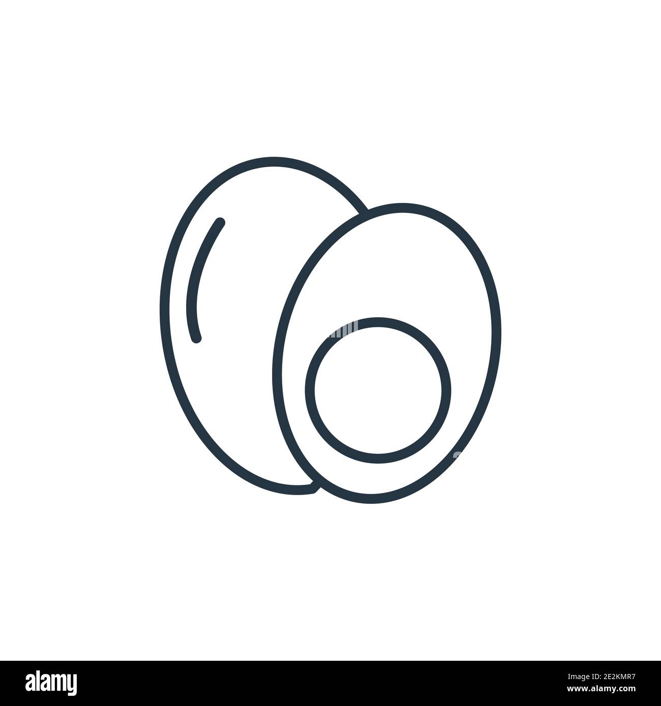 Boiled egg outline vector icon. Thin line black boiled egg icon, flat vector simple element ...