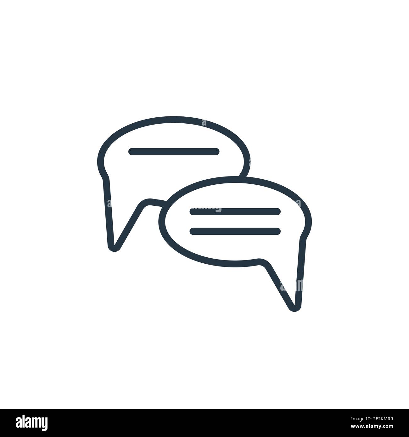 Text chat outline vector icon. Thin line black text chat icon, flat ...
