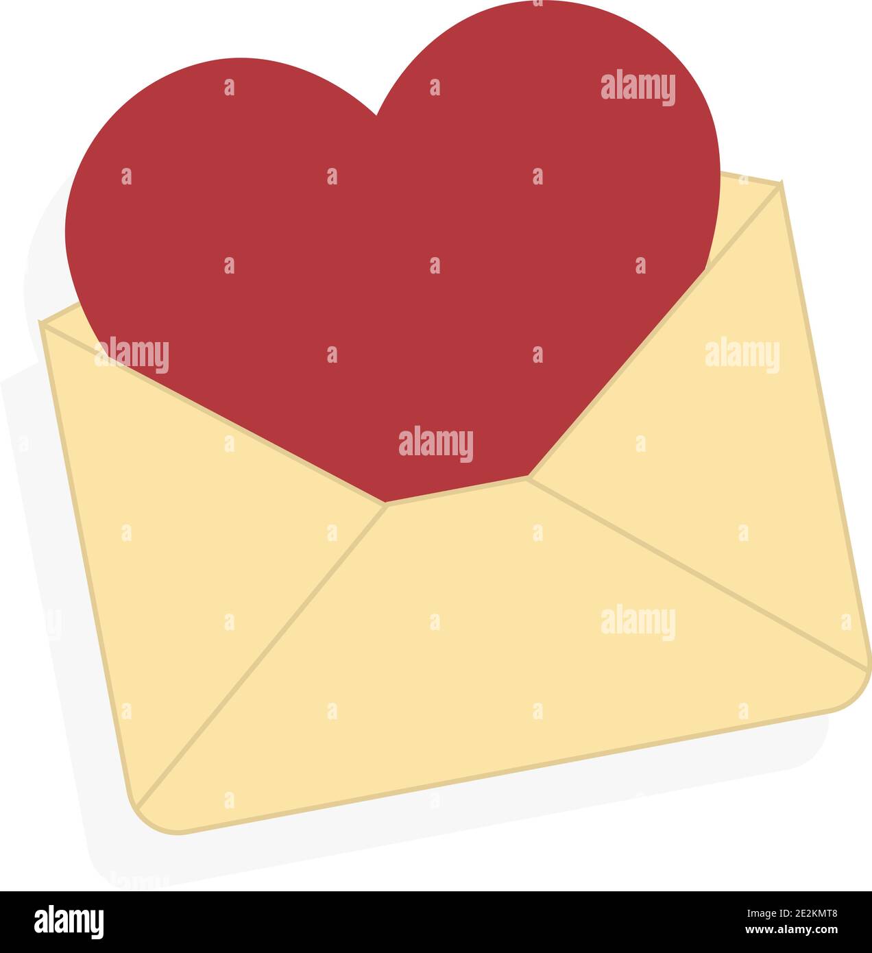 Envelope with heart. Greeting card on Valentine's Day. Love Letter ...