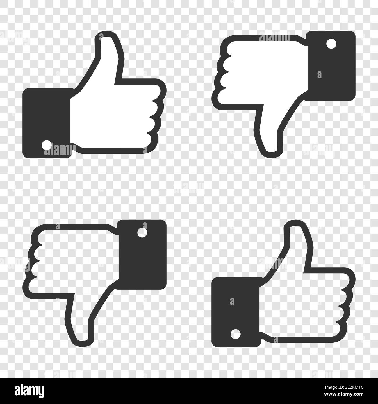 Like icon. Set of Like and dislike icon. Vector illustration on ...