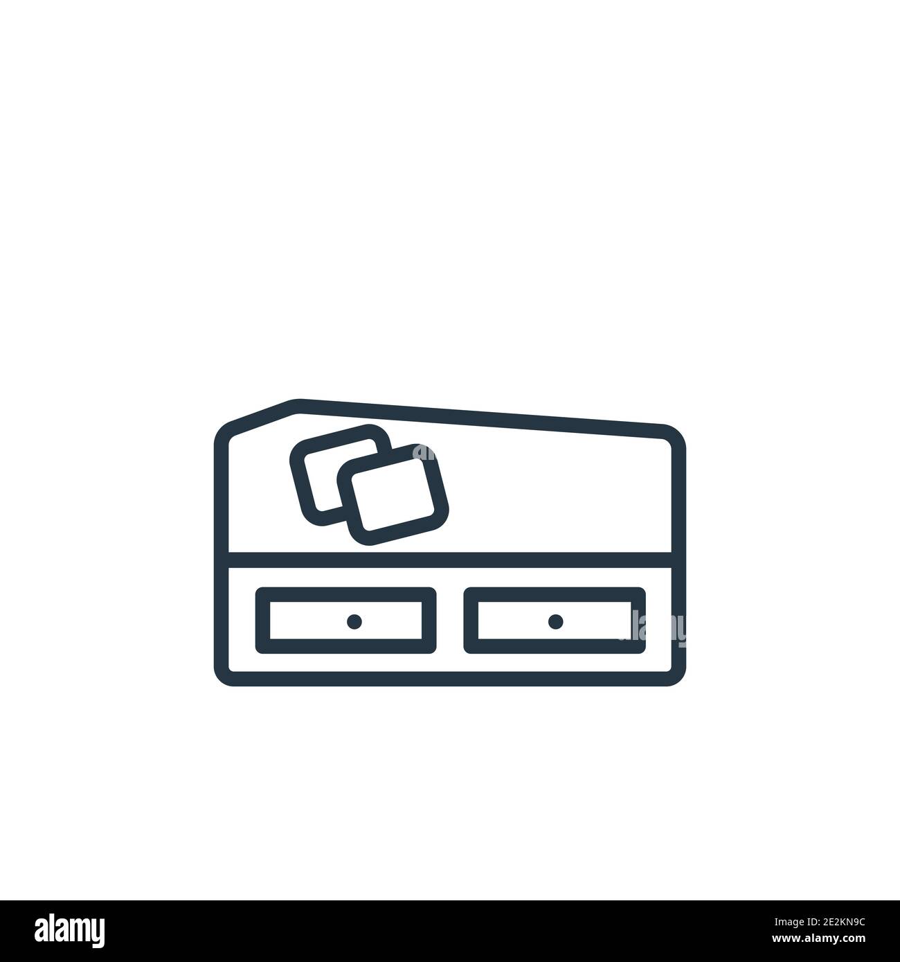 Daybed outline vector icon. Thin line black daybed icon, flat vector ...