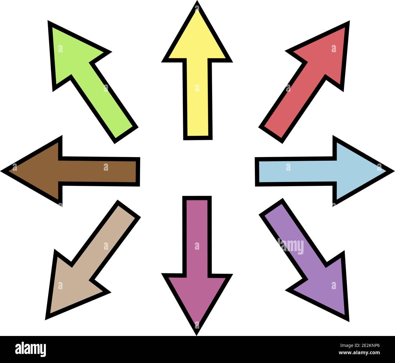 Arrow icon set. Flat style. Vector illustration Stock Vector Image ...