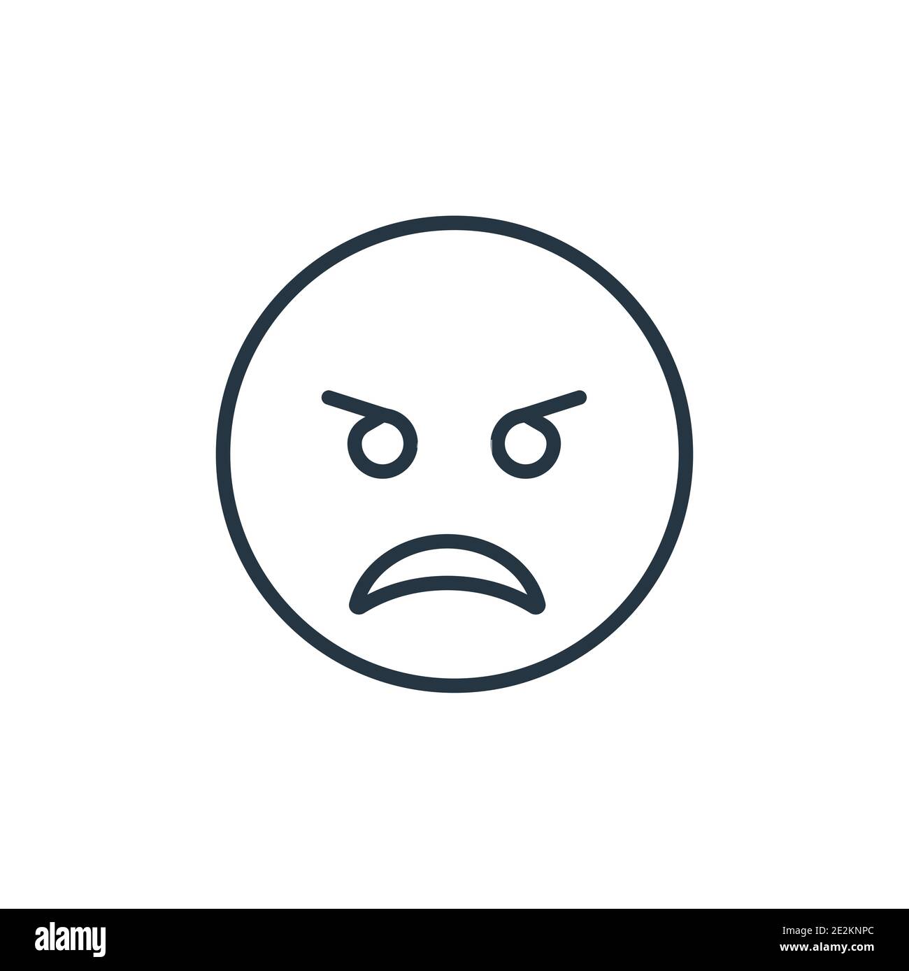 Angry emoji outline vector icon. Thin line black angry emoji icon, flat ...