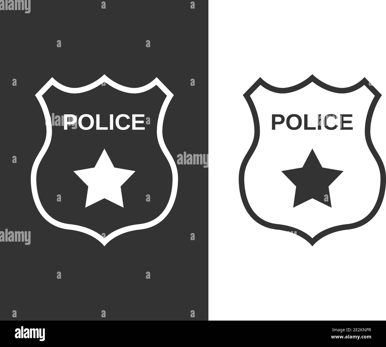 Set Police badge in flat style. Police badge icons. Eps10 Stock Vector ...