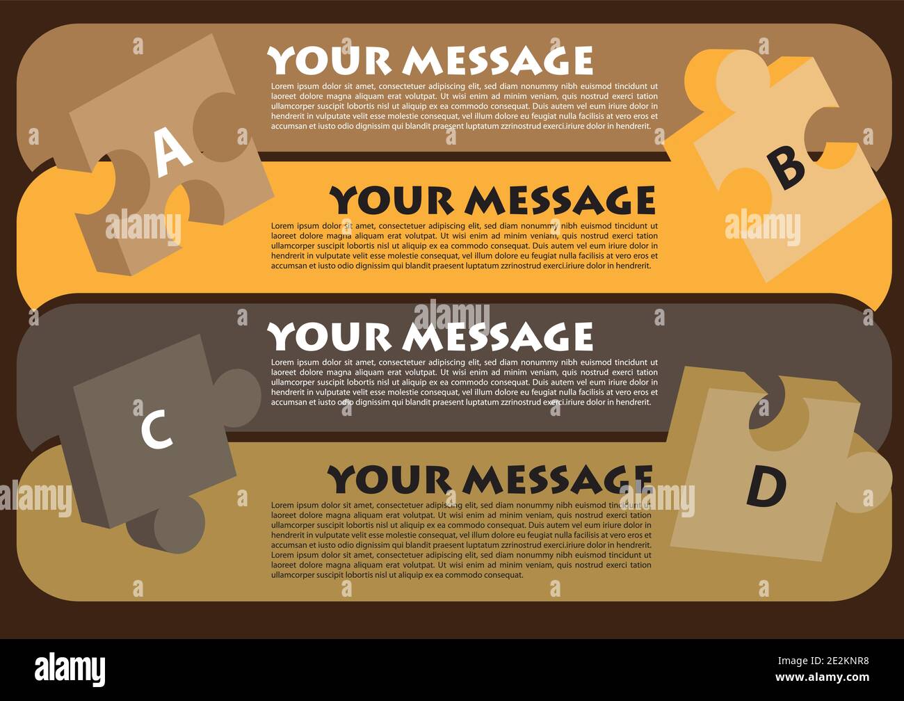 Layout design with jigsaw puzzles with area for text. Vector ...