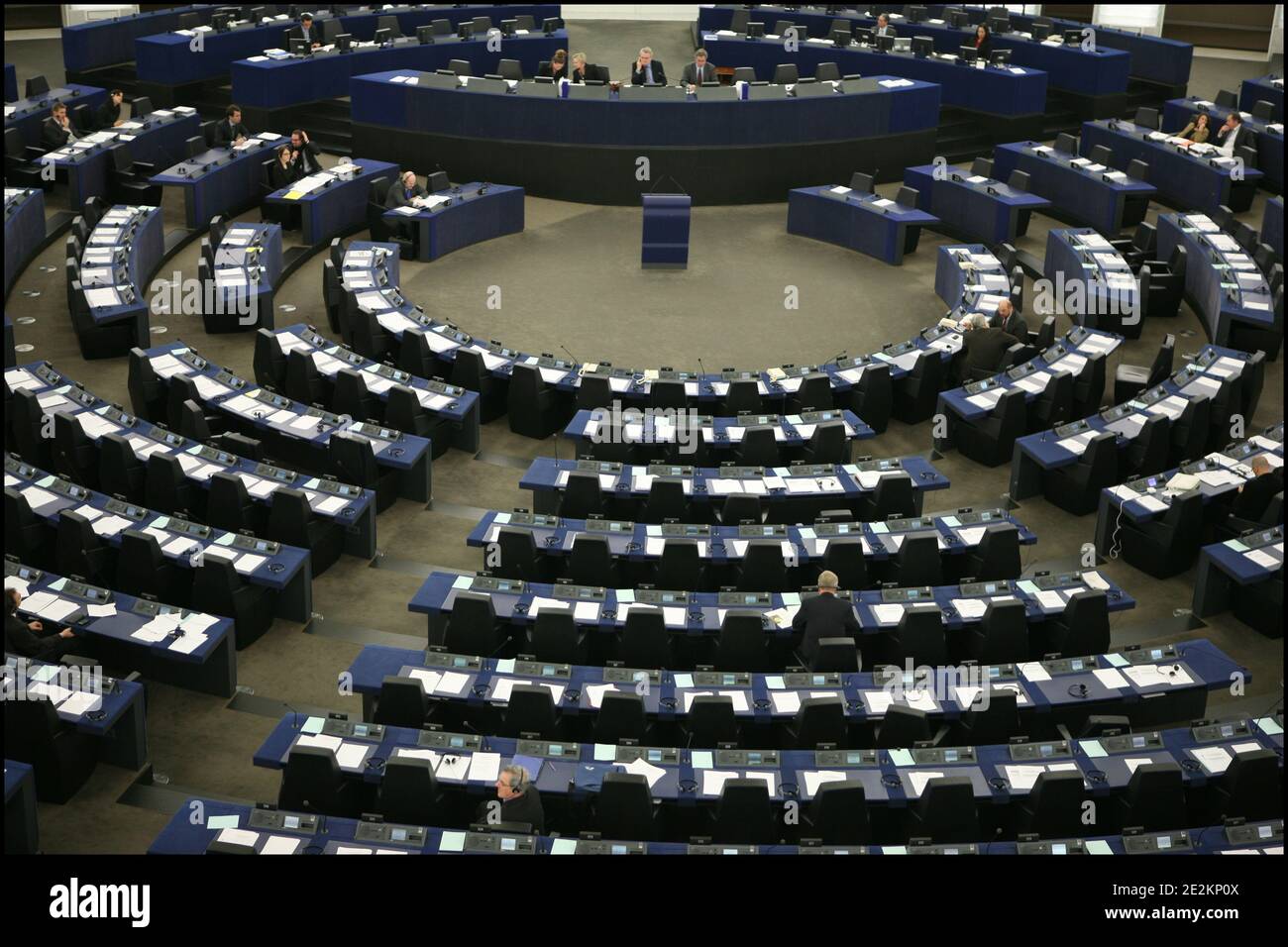 The Hemicycle of the European Parliament in Strasbourg, eastern France ...