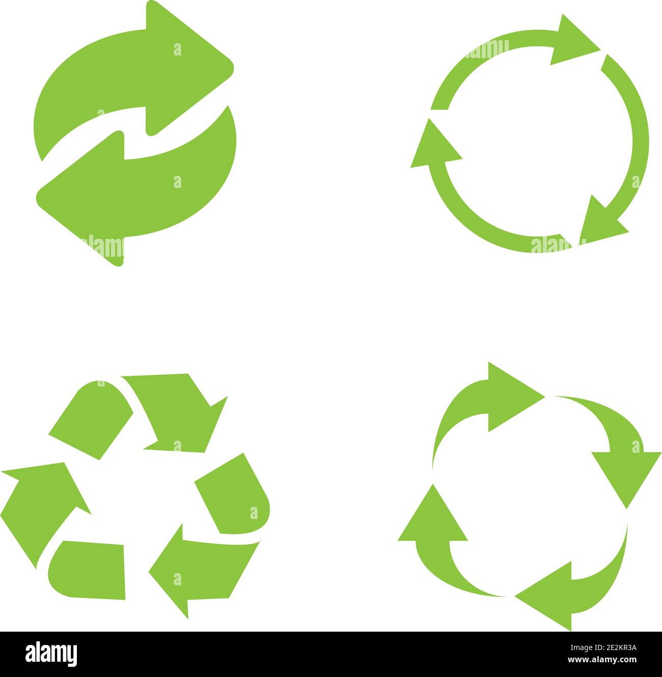 Recycle icon set green on white background Stock Vector Image & Art - Alamy