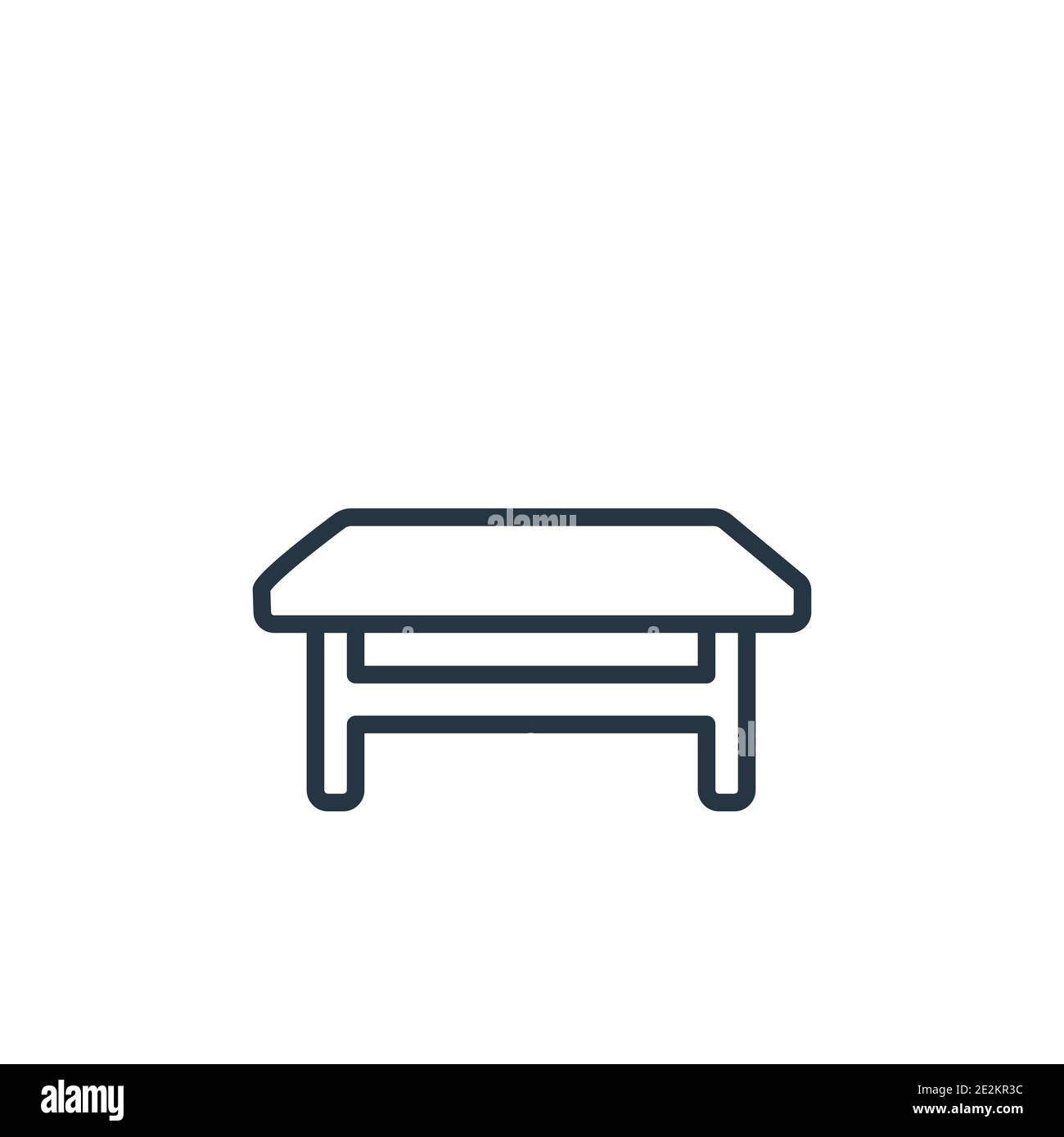 Table outline vector icon. Thin line black table icon, flat vector ...