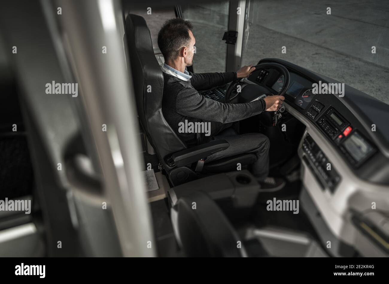 Public Transport Bus Driver Profession. Urban Commute Transportation ...