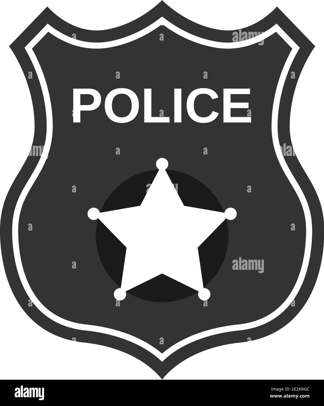 Police badge in flat style. Police badge icon. Eps10 Stock Vector Image ...