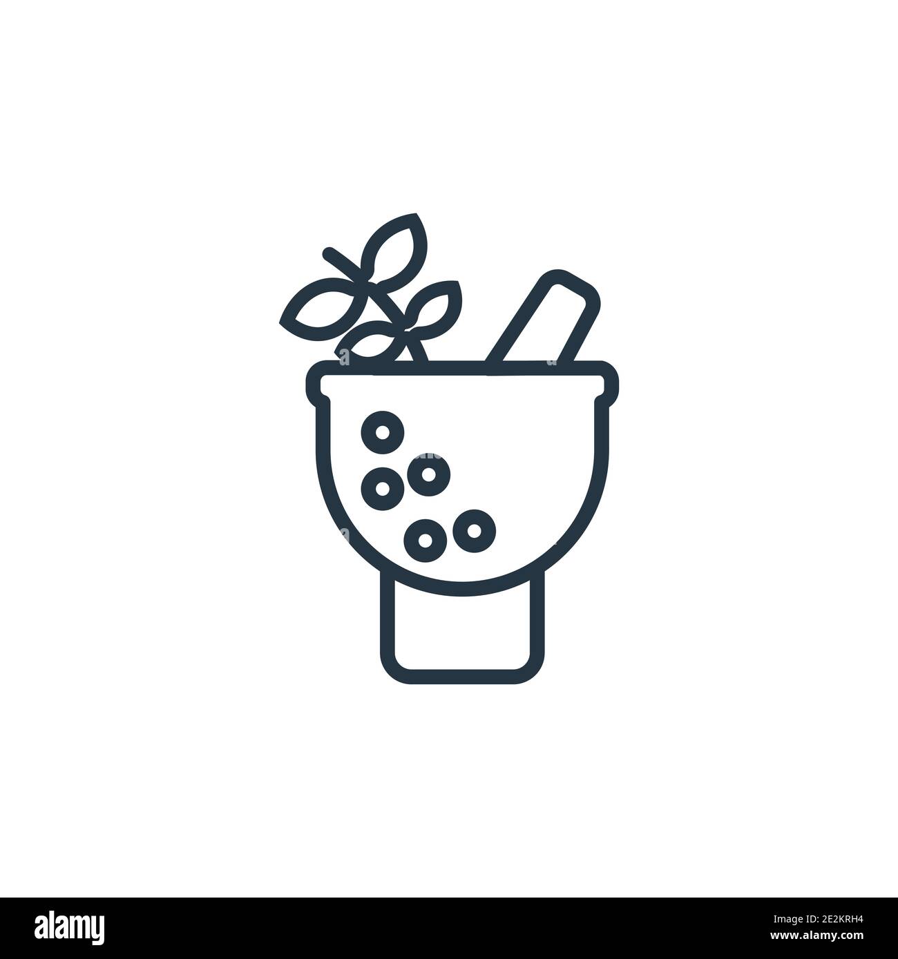 Herb outline vector icon. Thin line black herb icon, flat vector simple ...