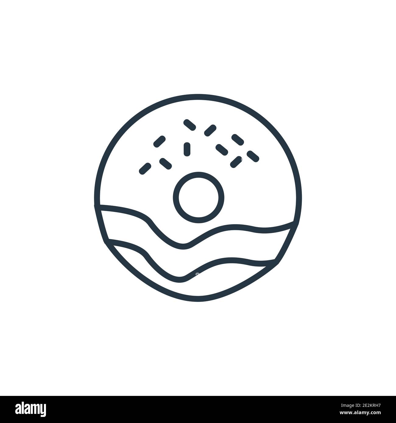 Donuts outline vector icon. Thin line black donuts icon, flat vector ...