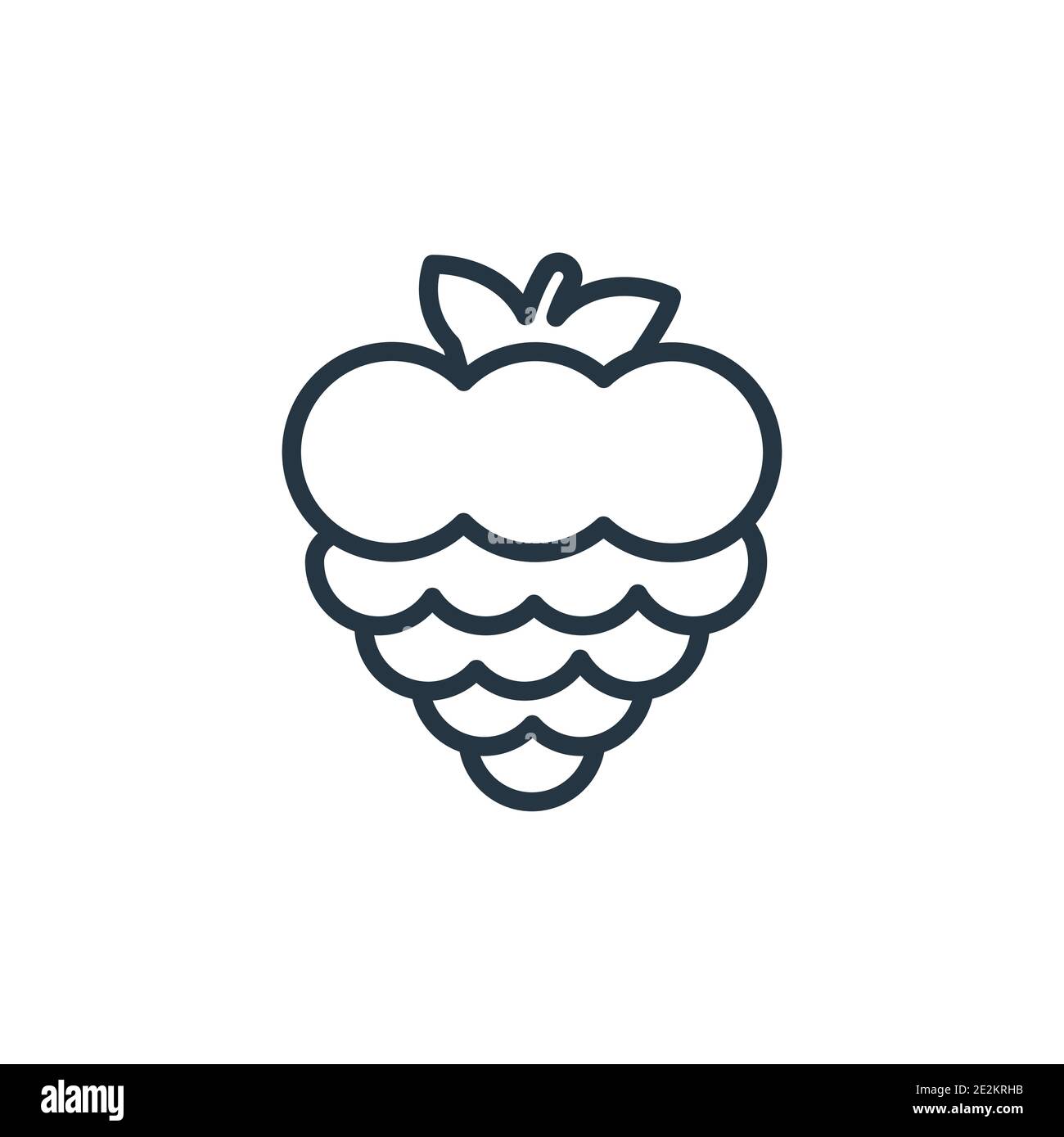 Raspberry leaf outline vector icon. Thin line black raspberry leaf icon ...