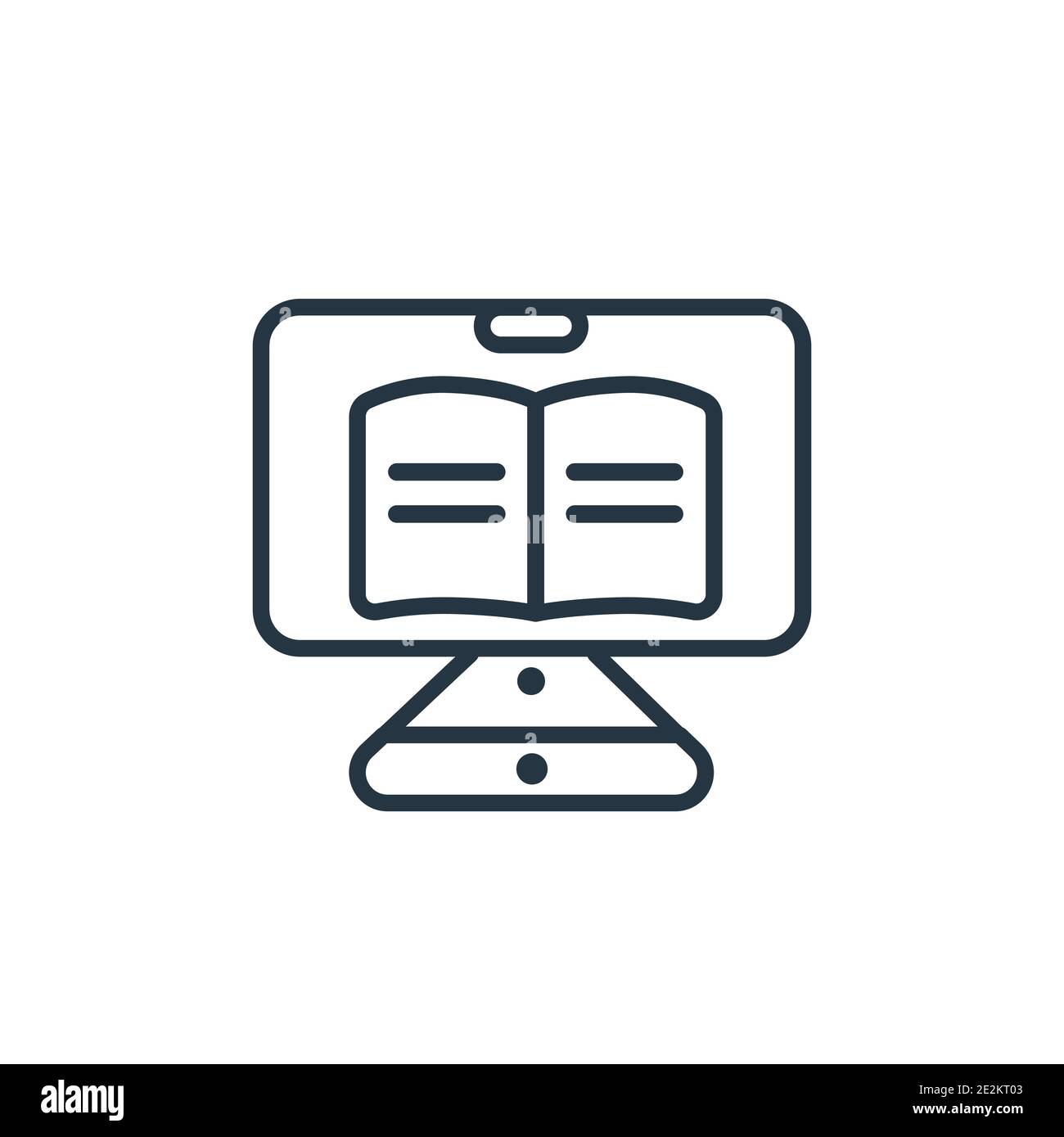 Digital book outline vector icon. Thin line black digital book icon ...