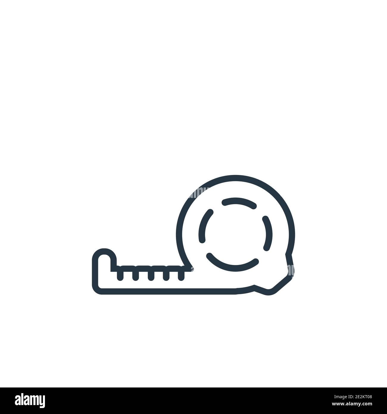 Tape measure outline vector icon. Thin line black tape measure icon ...