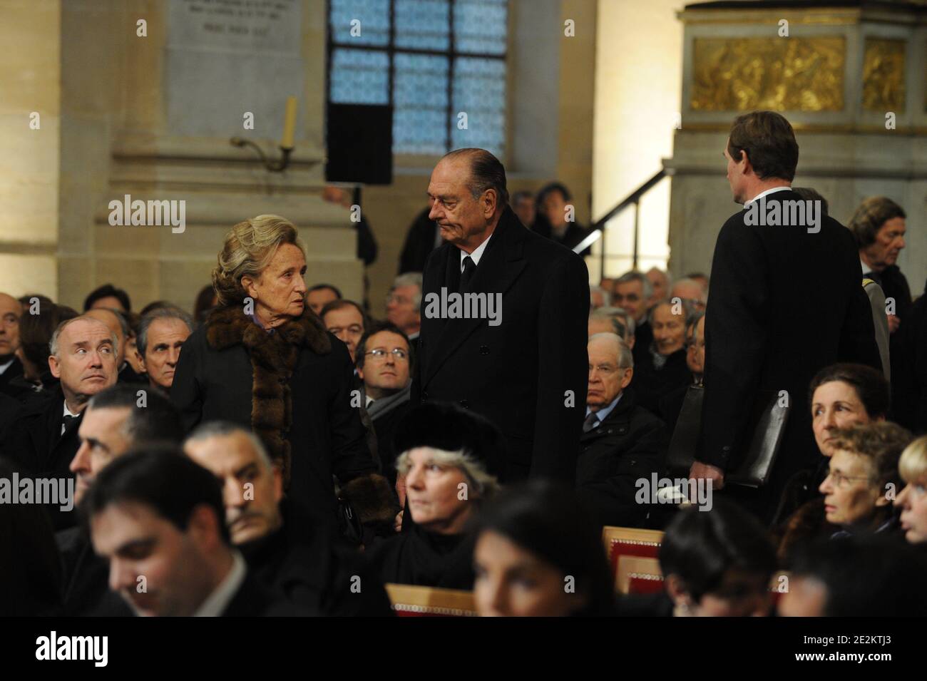 Bernadette Chirac and Jacques Chirac attend the funeral of former ...
