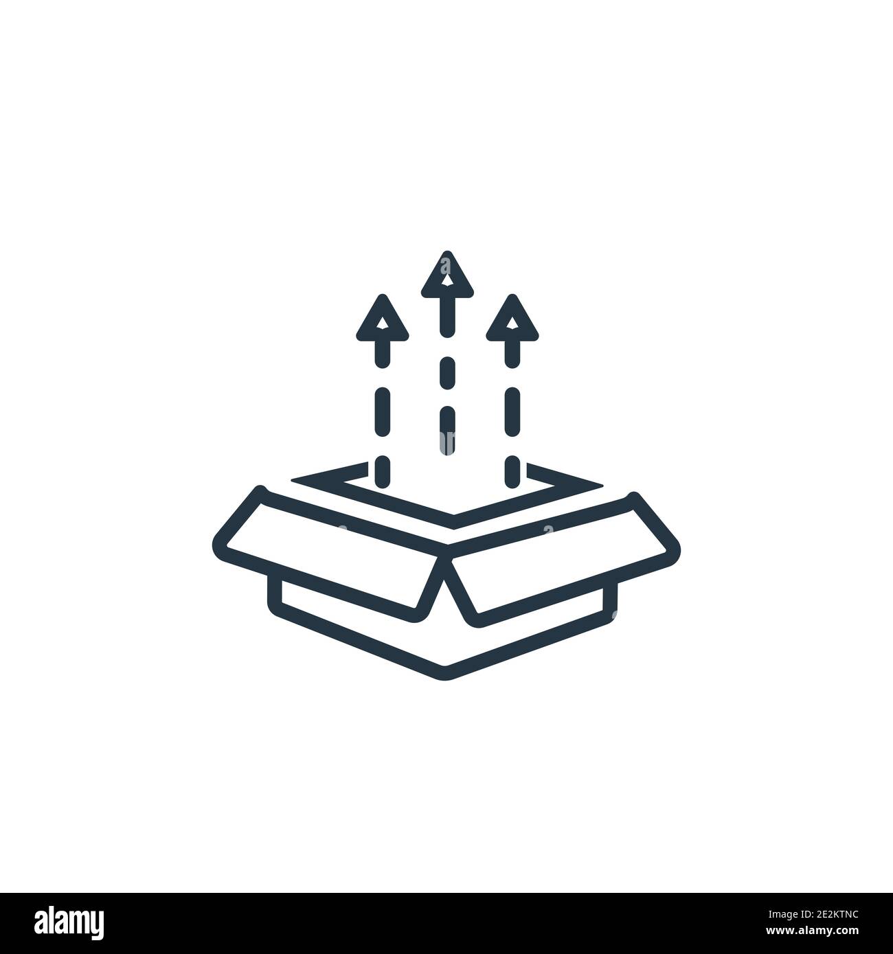 Product release outline vector icon. Thin line black product release ...