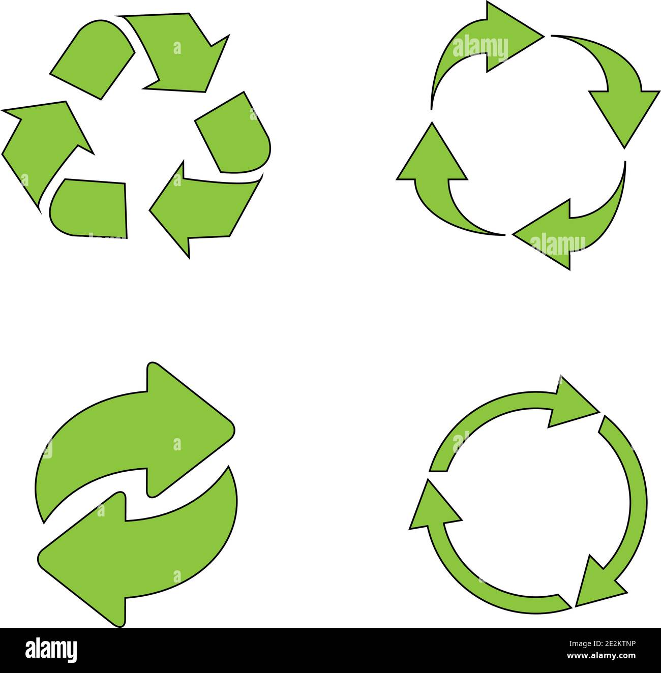 Recycle icon set green on white background Stock Vector Image & Art - Alamy