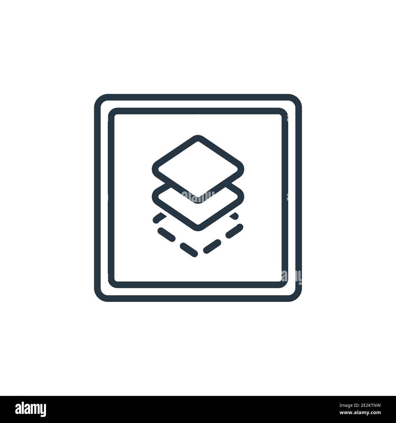 Layer outline vector icon. Thin line black layer icon, flat vector ...