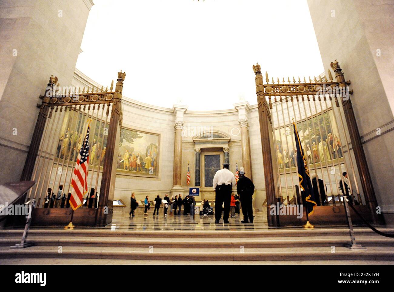 The Rotonda, inside the National Archives building in Washington, DC ...