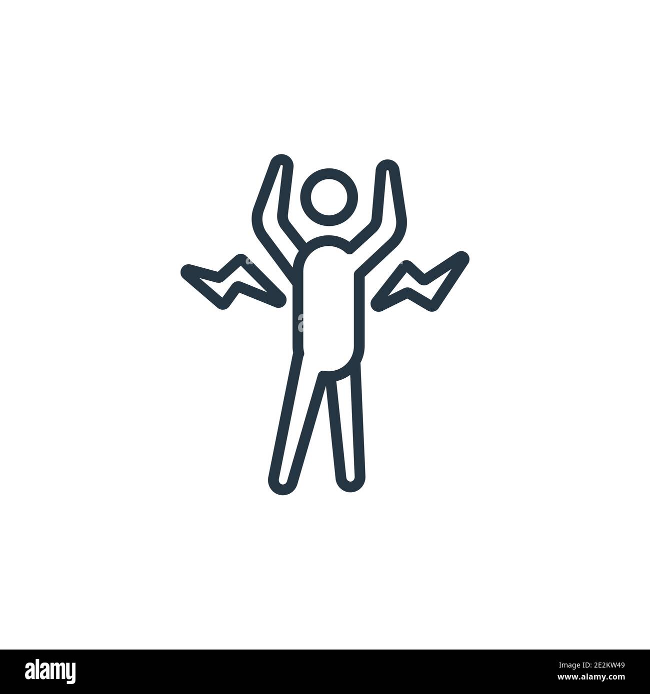 Ecstatic human outline vector icon. Thin line black ecstatic human icon ...