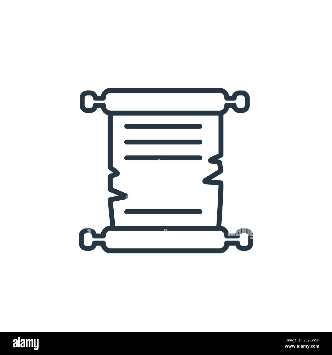 Parchment outline vector icon. Thin line black parchment icon, flat ...