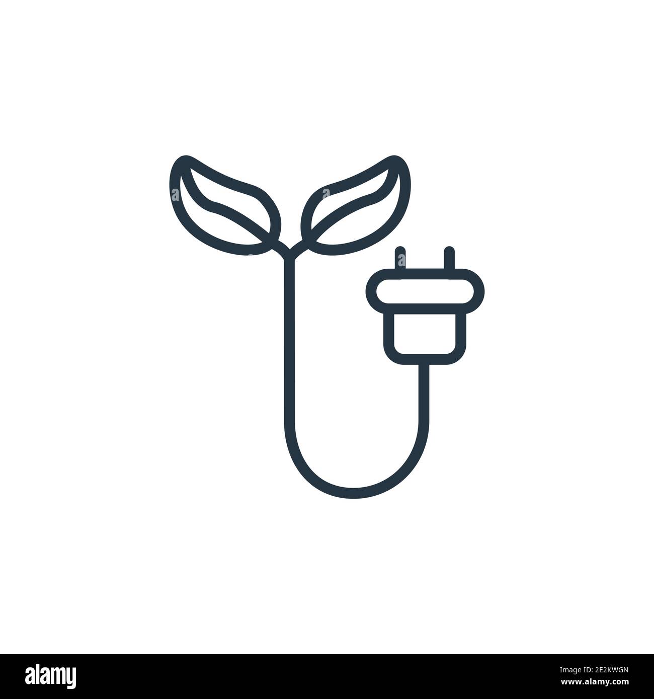 Eco power outline vector icon. Thin line black eco power icon, flat ...