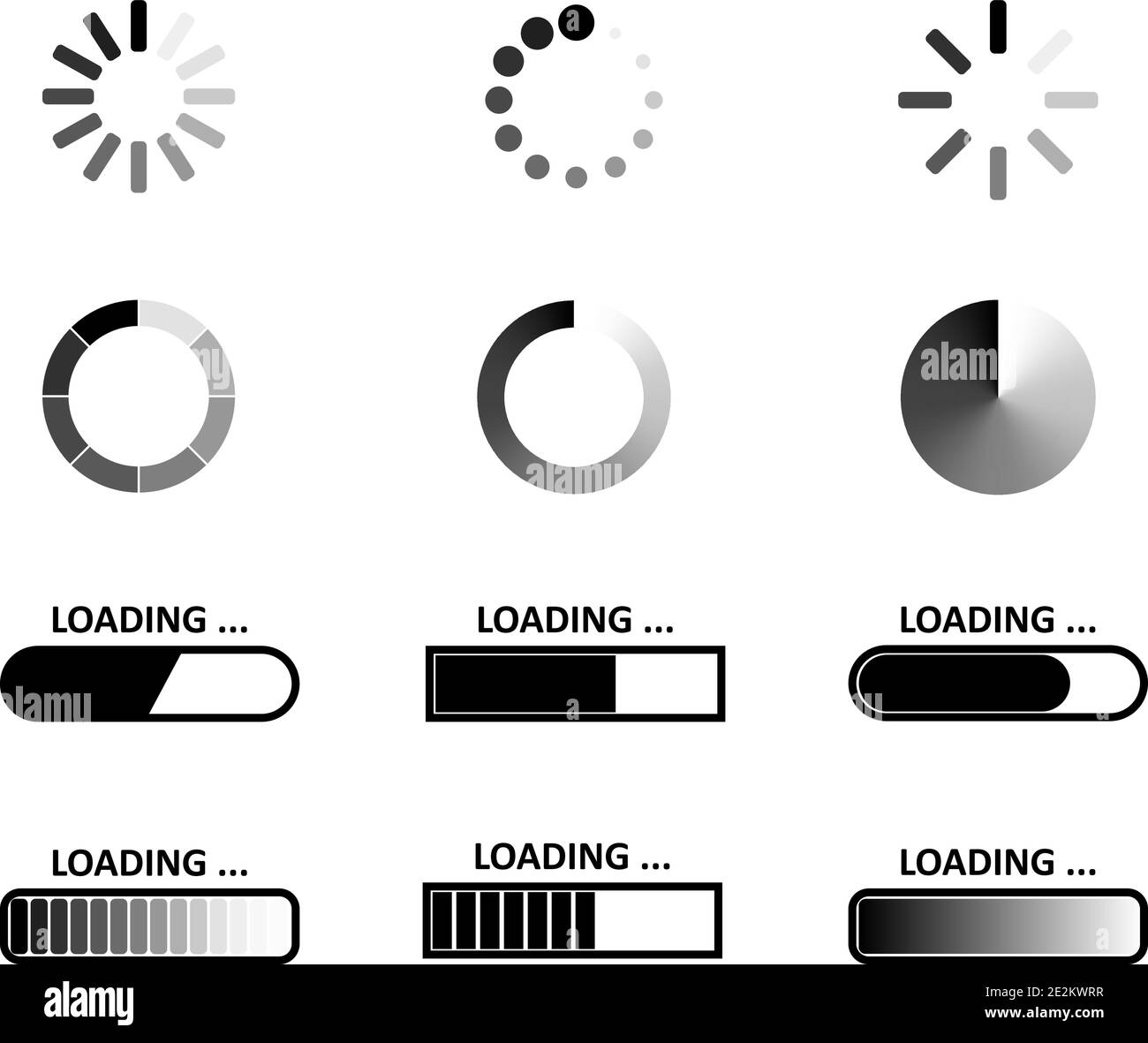 Set Loading icons in flat design on blank background. Eps10 Stock ...