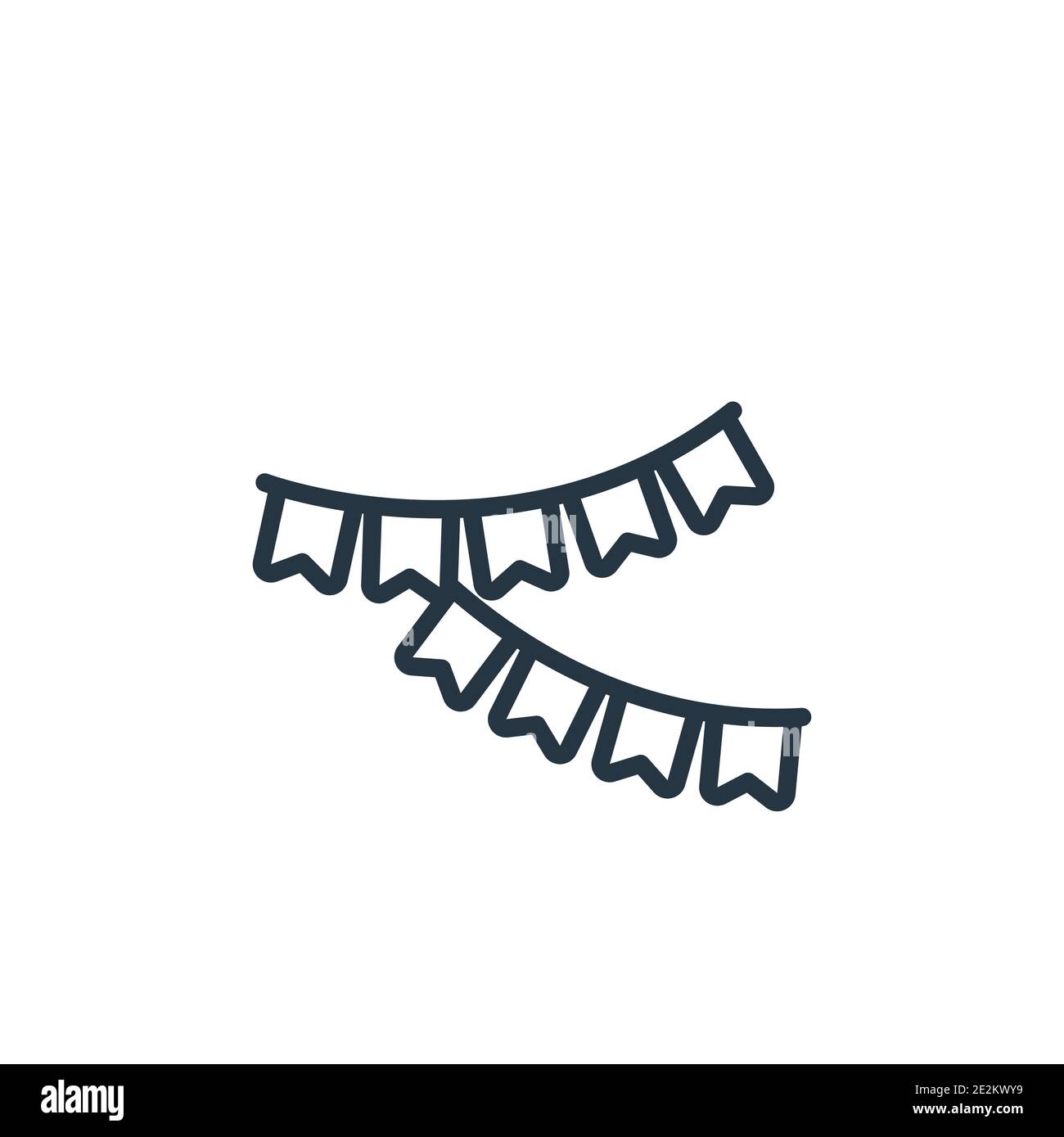 Garland outline vector icon. Thin line black garland icon, flat vector ...