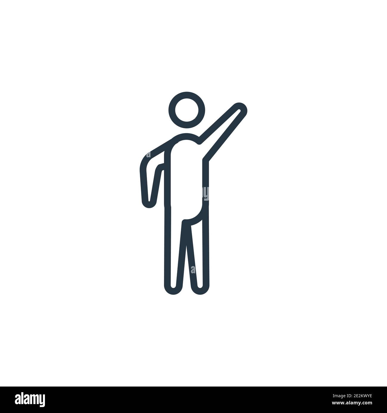 Determined human outline vector icon. Thin line black determined human ...