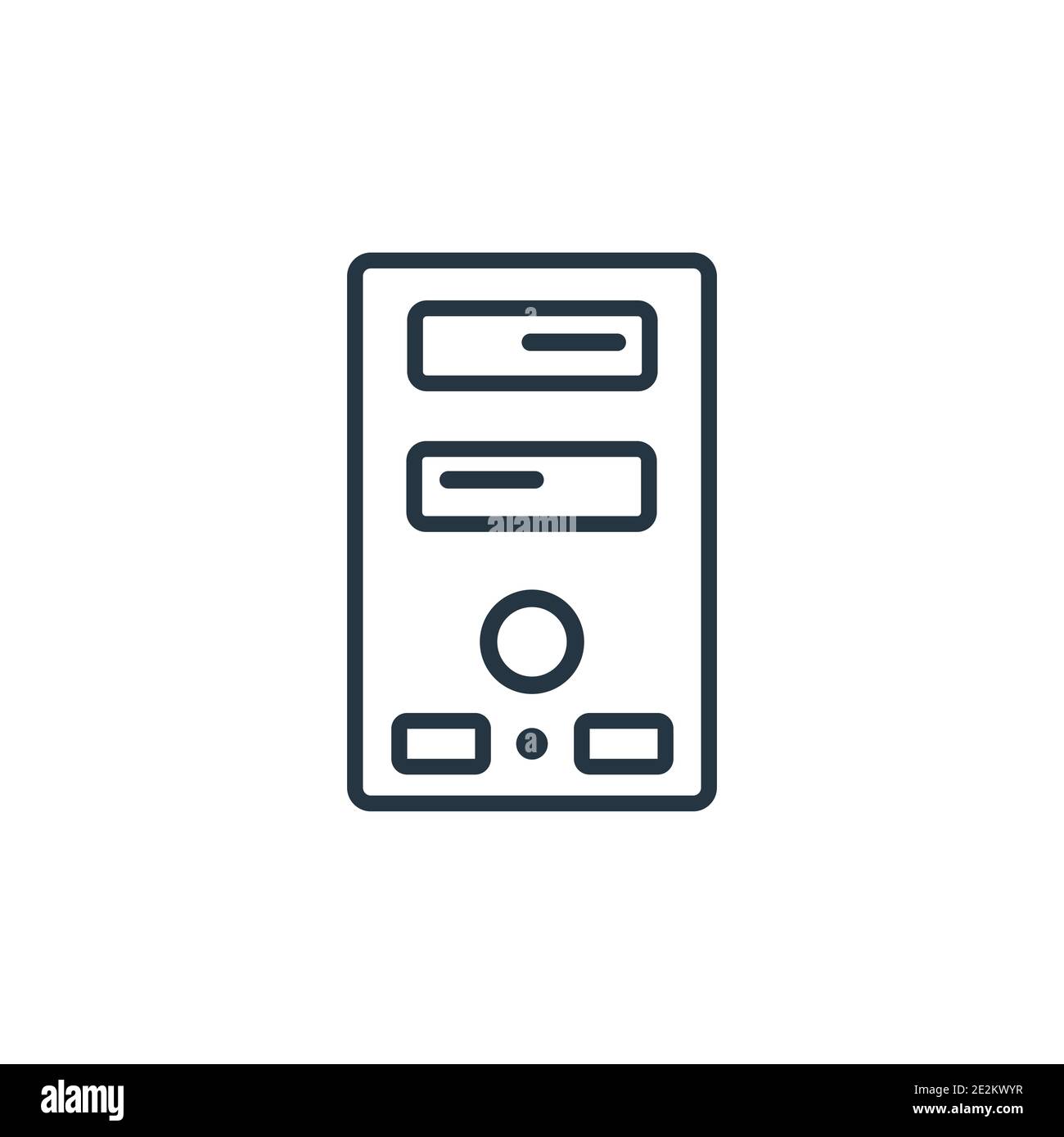 Computer Tower Outline Vector Icon Thin Line Black Computer Tower Icon Flat Vector Simple