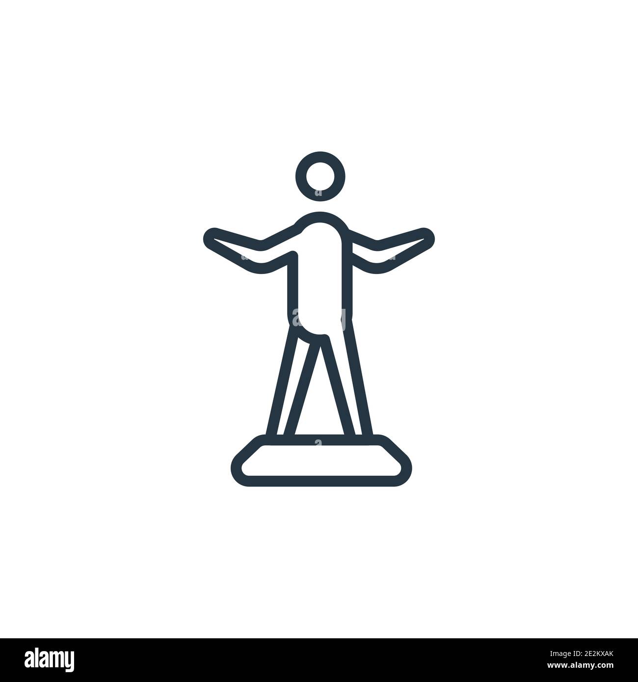 Confident human outline vector icon. Thin line black confident human ...