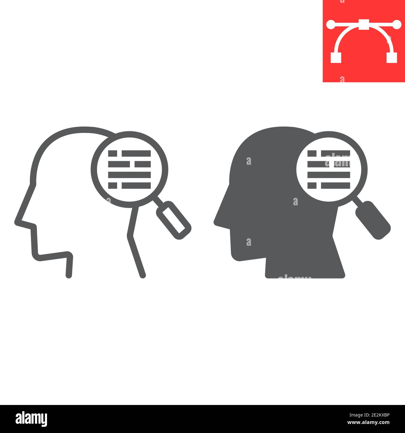 Customer requirement line and glyph icon, managment and business, man ...