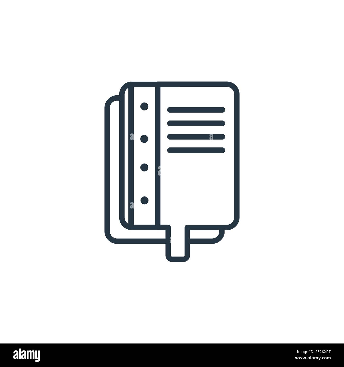 Closed book with marker outline vector icon. Thin line black closed ...