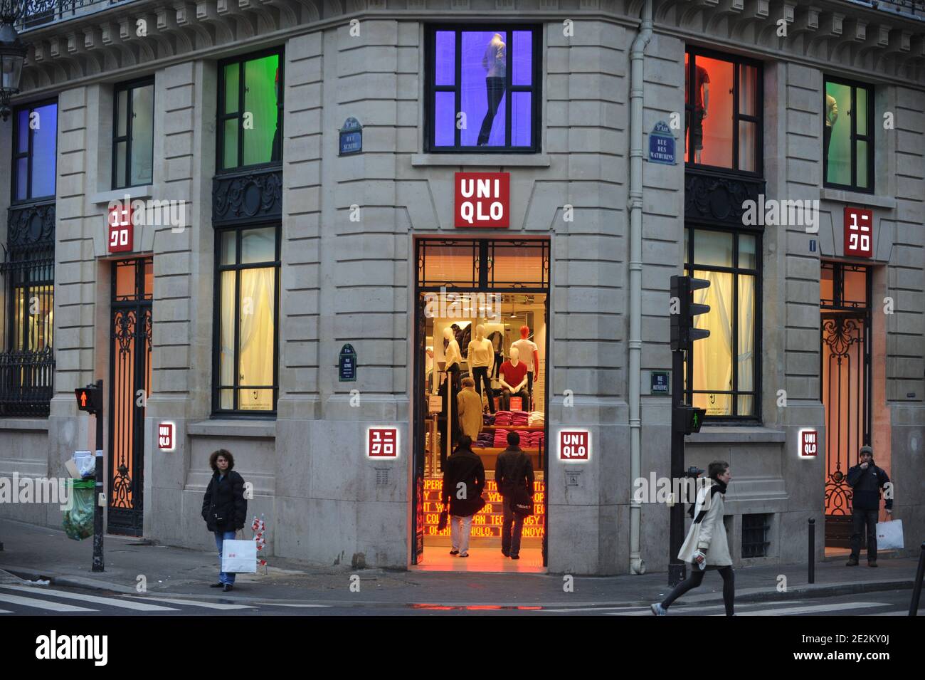 View of Uniqlo store near the Garnier Opera house in Paris, France on ...