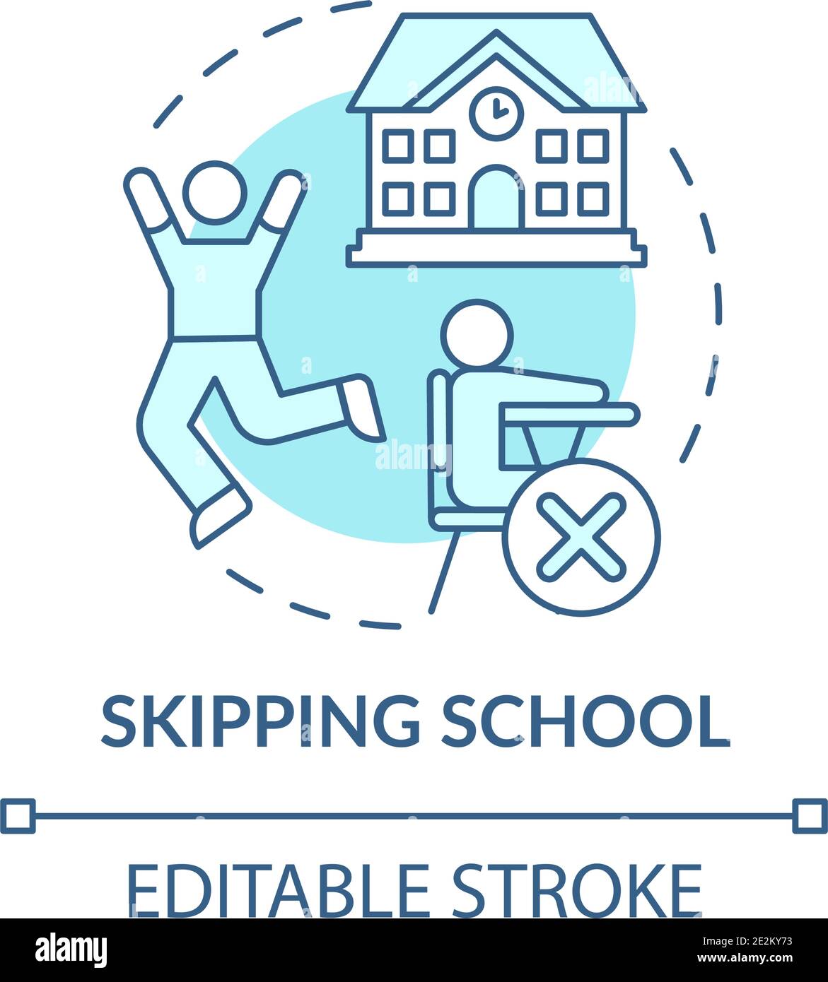Skipping school turquoise concept icon Stock Vector Image & Art - Alamy