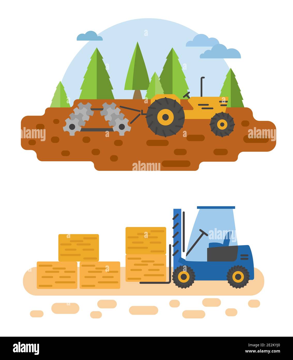 Round bale silage Stock Vector Images - Alamy